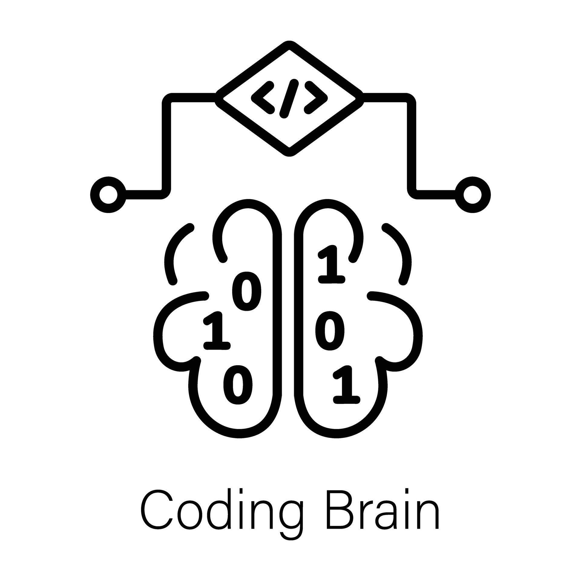 Trendy Coding Brain 44822370 Vector Art at Vecteezy