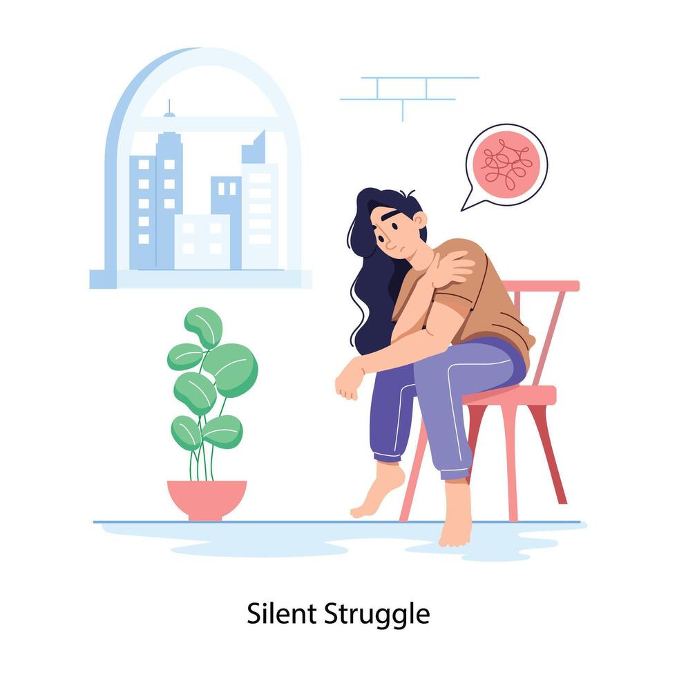 Trendy Silent Struggle 44823090 Vector Art at Vecteezy
