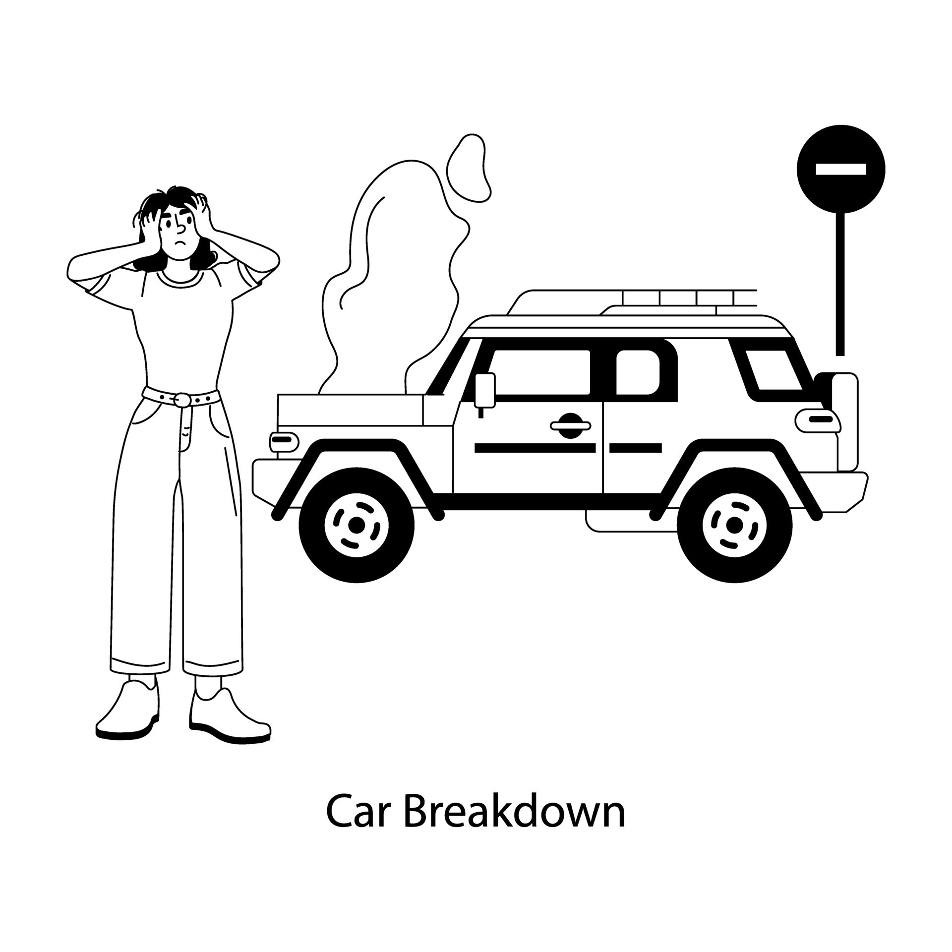 Trendy Car Breakdown 44823243 Vector Art at Vecteezy