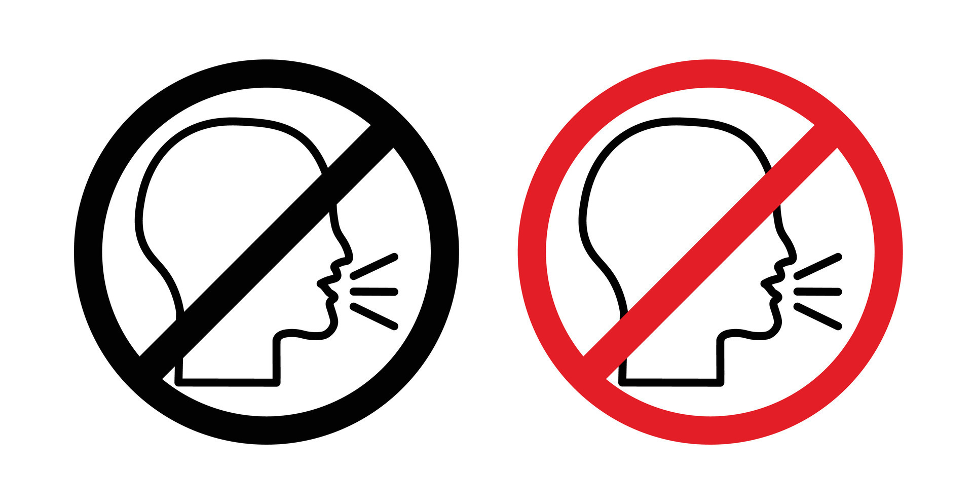 Stop talking sign set 44830803 Vector Art at Vecteezy