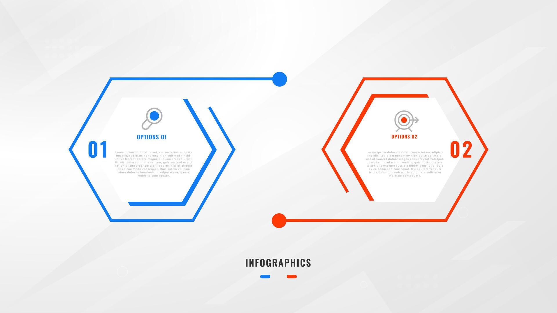 Two Step Infographic label design template with line icons. process ...