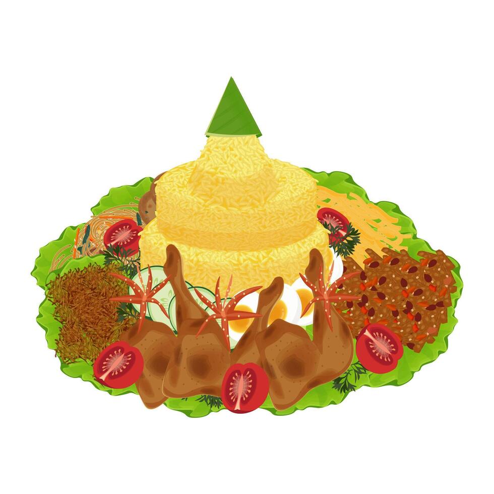 Tumpeng nasi kuning traditional indonesian food 44842510 Vector Art at ... Tumpeng nasi kuning traditional indonesian food 44842510 Vector Art at ...
