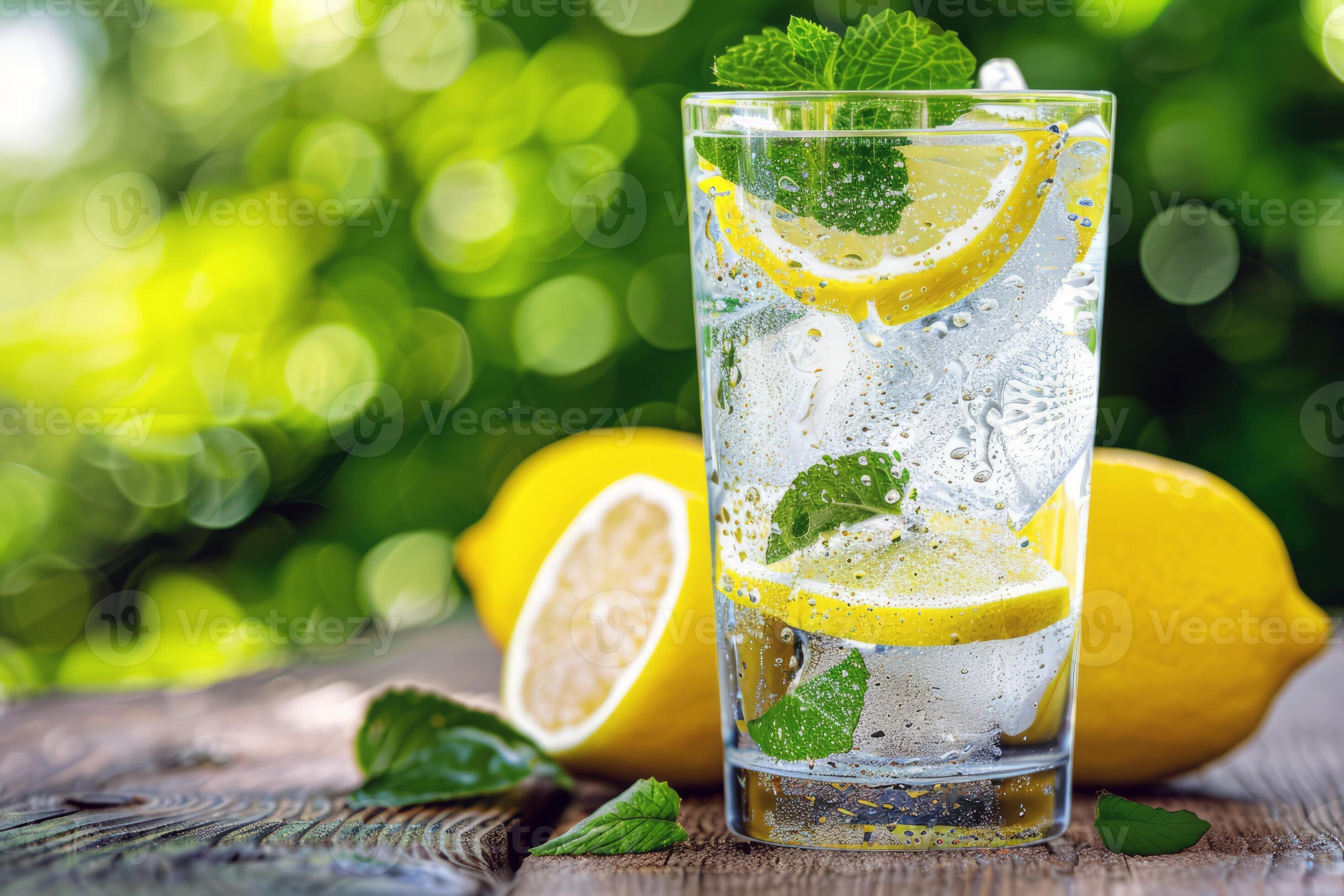 Refreshing glass of lemonade, condensation glistening in the summer heat 44848079 Stock Photo at ...