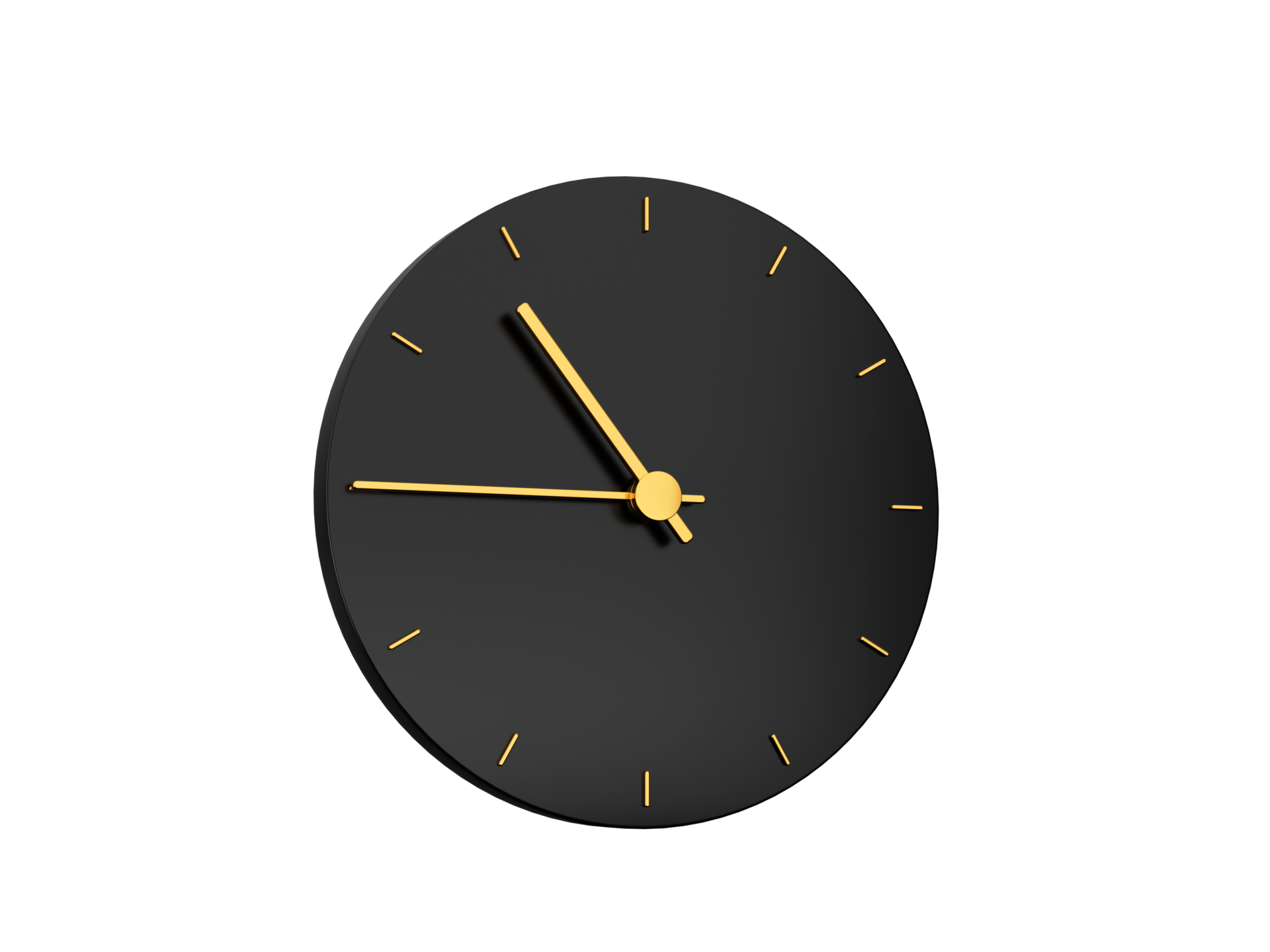 Premium Gold Clock icon isolated quarter to eleven on black icon. Ten ... Premium Gold Clock icon isolated quarter to eleven on black icon. Ten ...