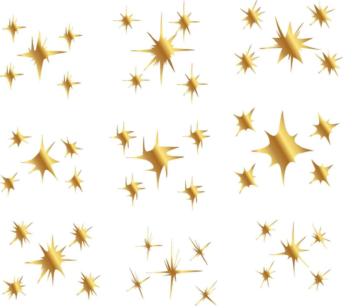 gold sparkling star collection 44850935 Vector Art at Vecteezy