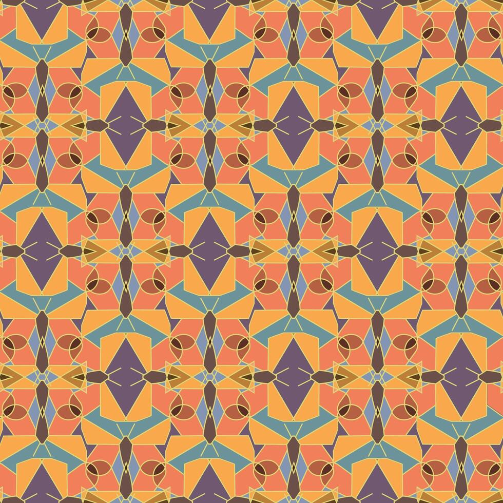 Seamless Pattern Ornament Of Geometric Figures Of Butterflies In Combinatorics Style In Orange