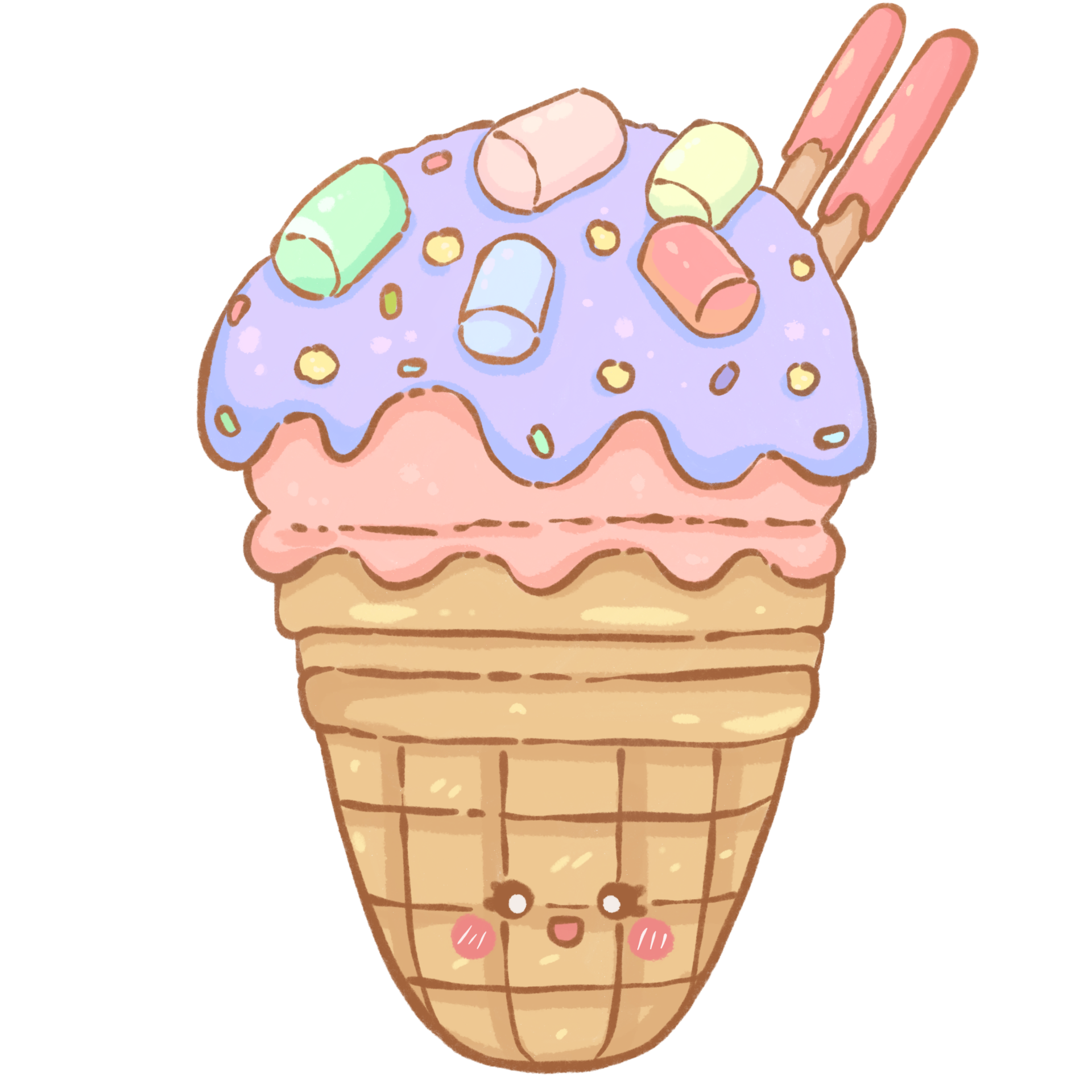Cute Cartoon Ice Cream Character 44856666 Png