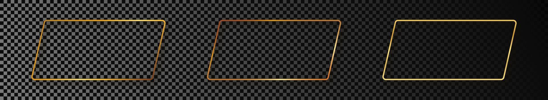 Gold glowing rounded rectangular shape frame 44858746 Vector Art at ...