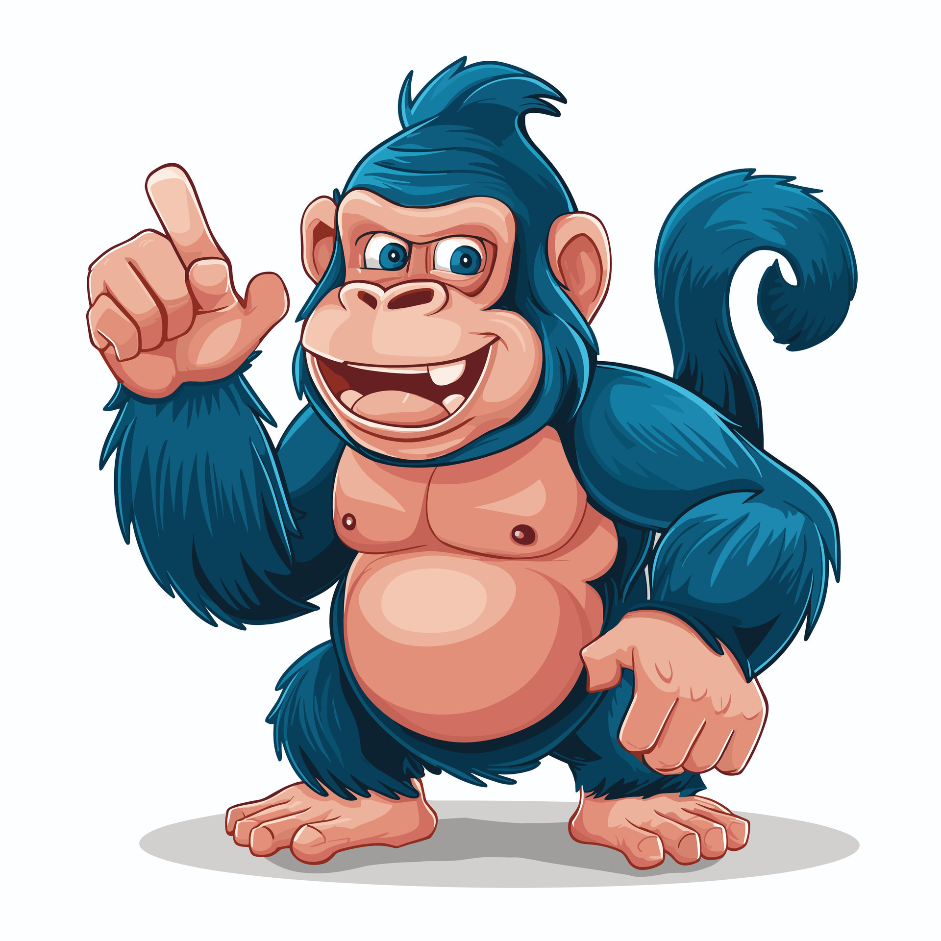 flat Cartoon funny gorilla on white background 44862102 Vector Art at Vecteezy