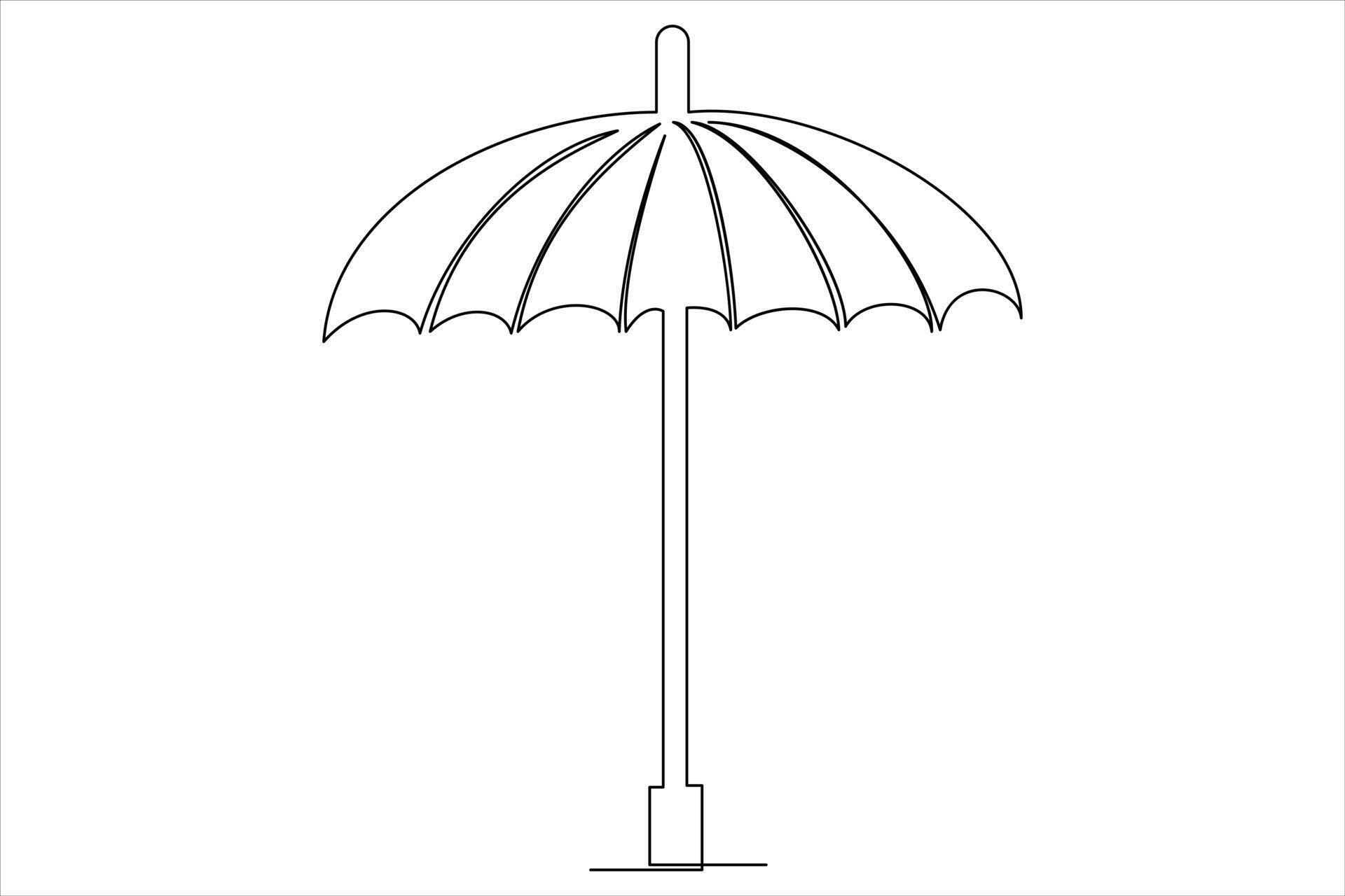 Continuous single line drawing of umbrella abstract umbrella line art ...