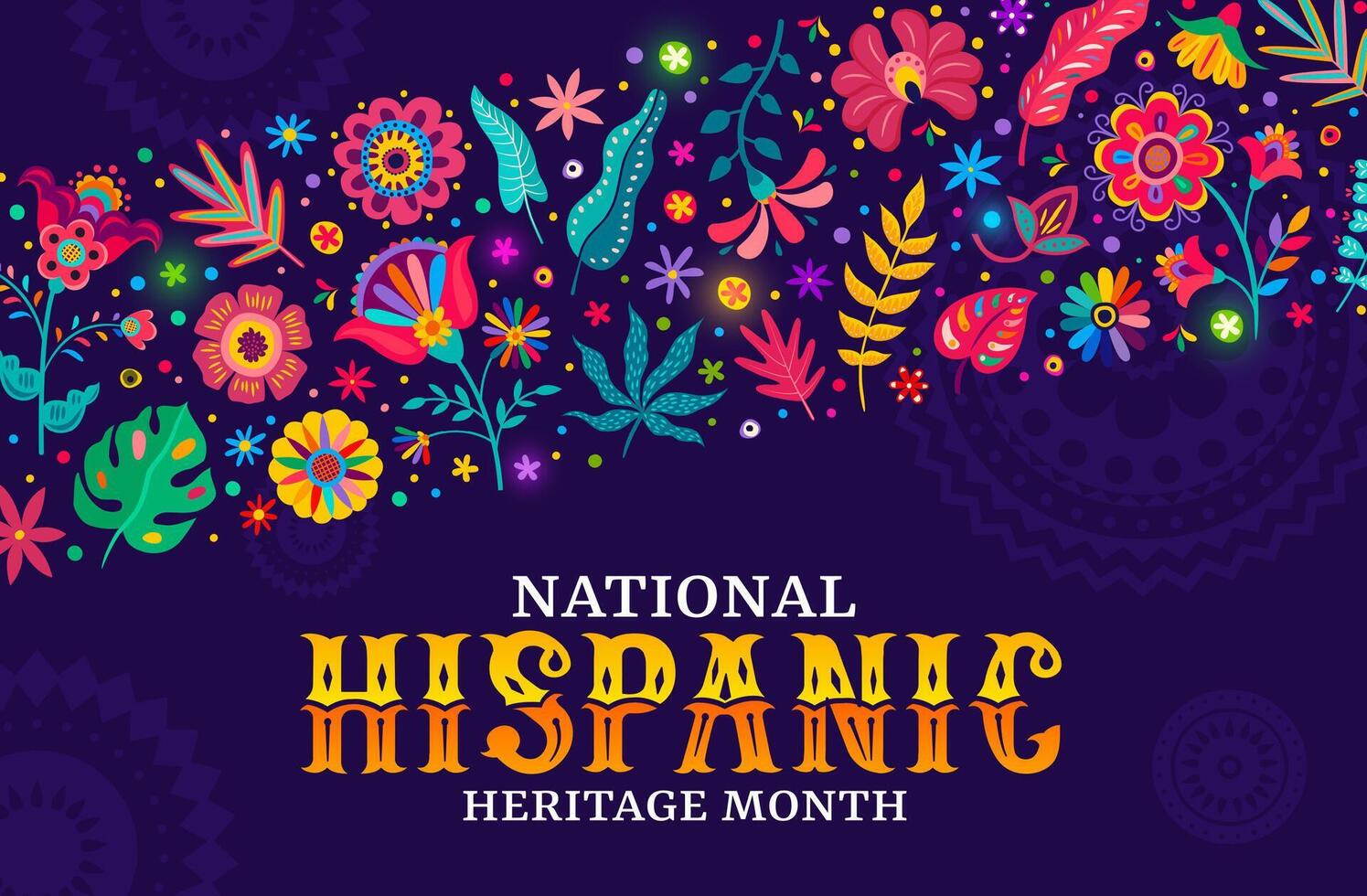 National Hispanic Heritage Month Tropical Flowers 44867252 Vector Art