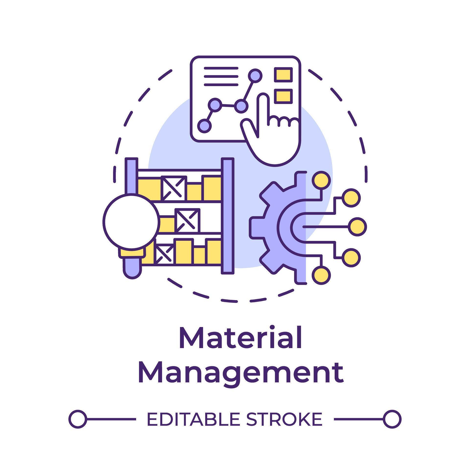 Material management multi color concept icon. Supply chain logistics ...