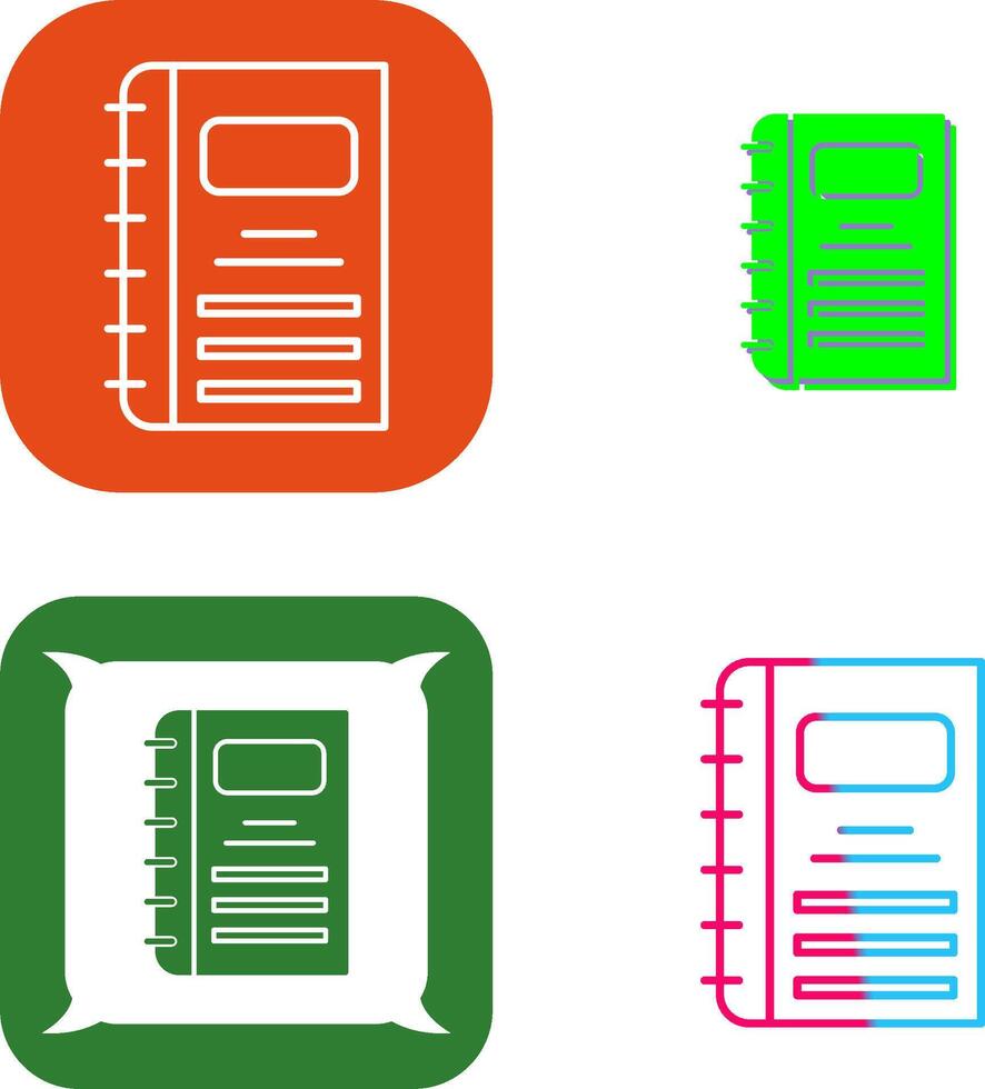 Notebook Icon Design 44888086 Vector Art at Vecteezy
