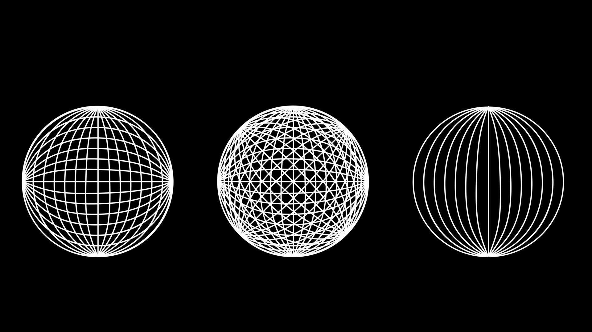 3d Wireframe Models Of Objects Network Line Geometric Shapes Atmosphere Future Retro