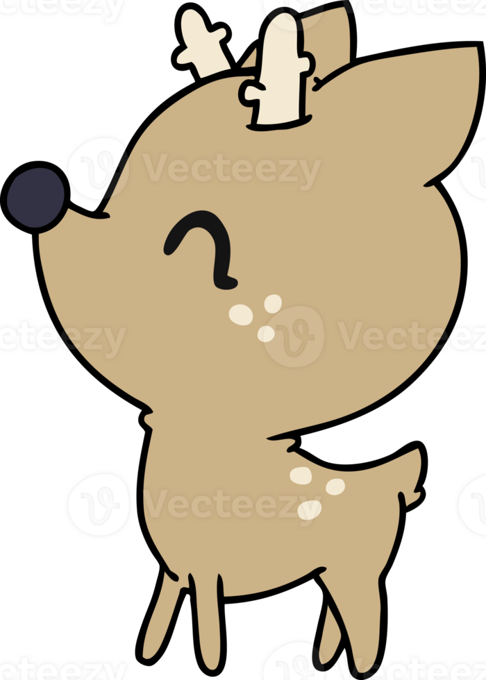Cartoon Illustration Of Kawaii Cute Deer 44908876 Png