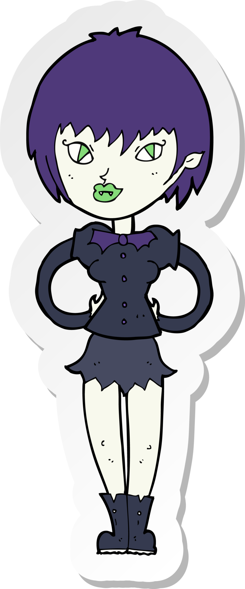 Sticker Of A Cartoon Pretty Vampire Girl 44909153 Png