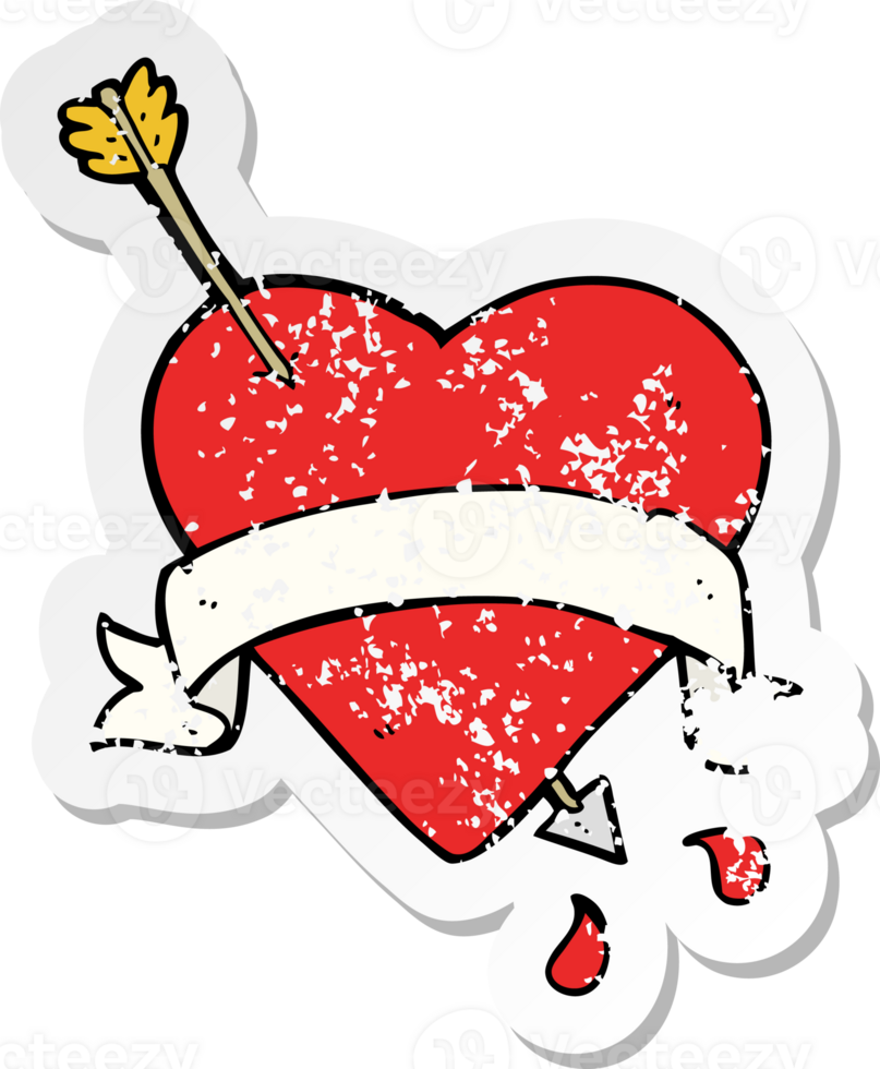pegatina retro angustiada de un tatuaje de corazón de dibujos animados ... pegatina retro angustiada de un tatuaje de corazón de dibujos animados ...