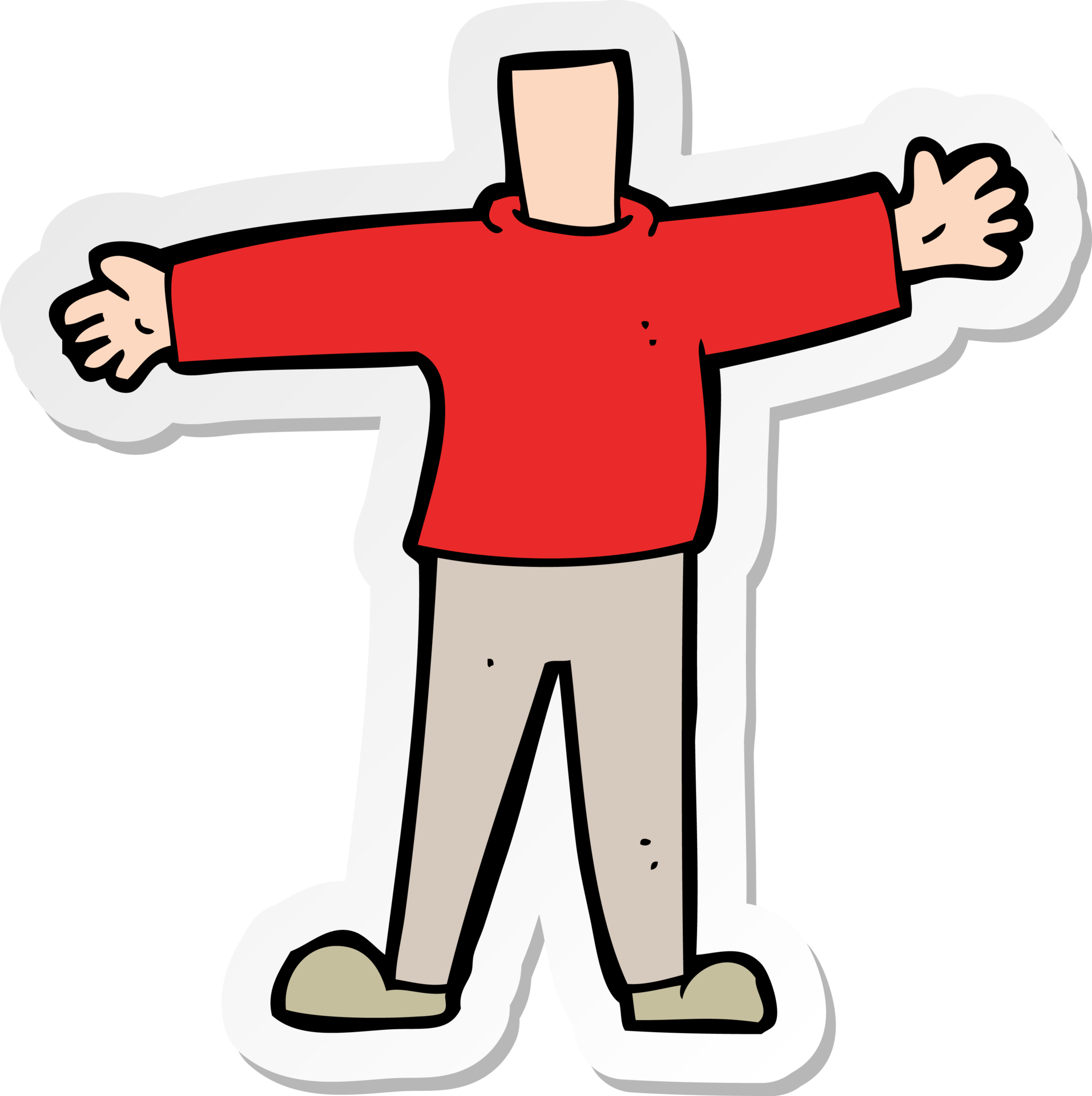 Pegatina De Un Cuerpo Masculino De Dibujos Animados 44911628 Png