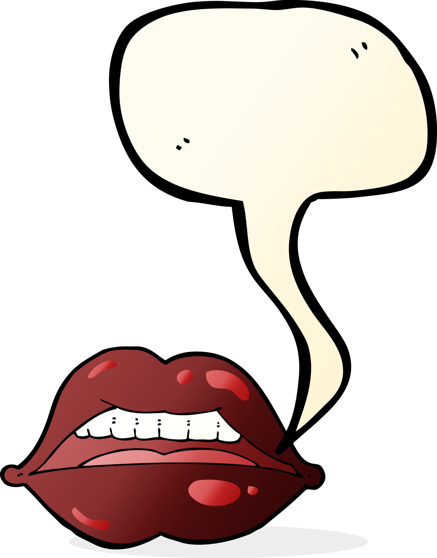 Cartoon Sexy Halloween Lips Symbol With Speech Bubble 44913347 Png
