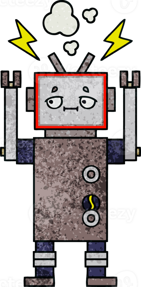 retro grunge texture cartoon robot 44917438 PNG retro grunge texture cartoon robot 44917438 PNG