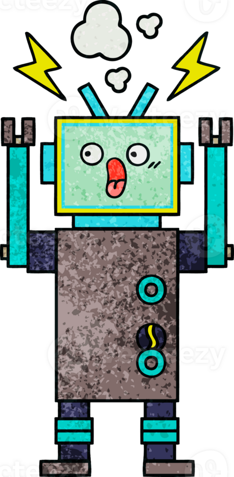 retro grunge texture cartoon robot 44917925 PNG retro grunge texture cartoon robot 44917925 PNG