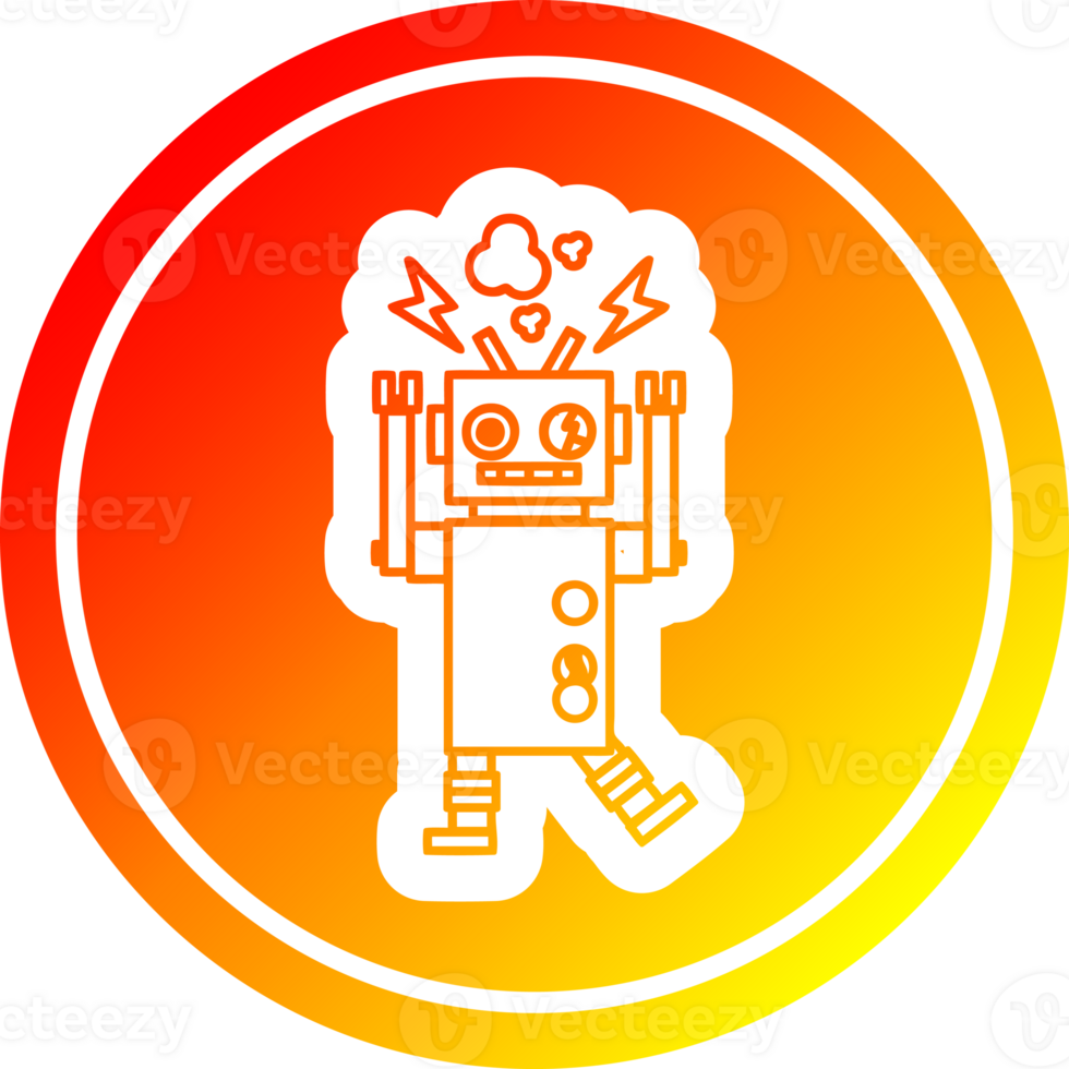 Malfunctioning Robot Circular In Hot Gradient Spectrum 44918038 Png