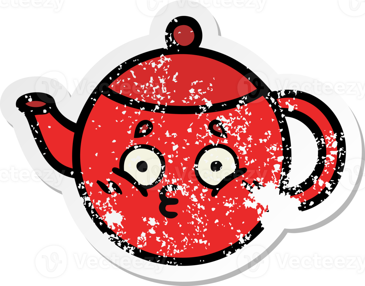 distressed sticker of a cute cartoon teapot 44918214 PNG distressed sticker of a cute cartoon teapot 44918214 PNG