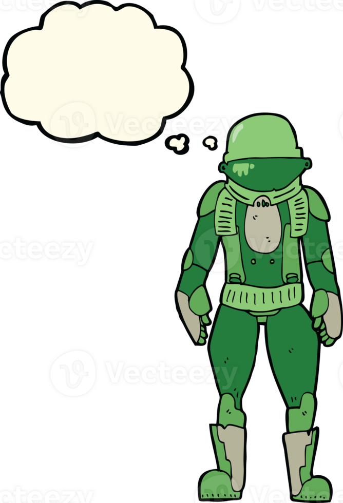 Cartoon Astronaut With Thought Bubble 44918340 Png