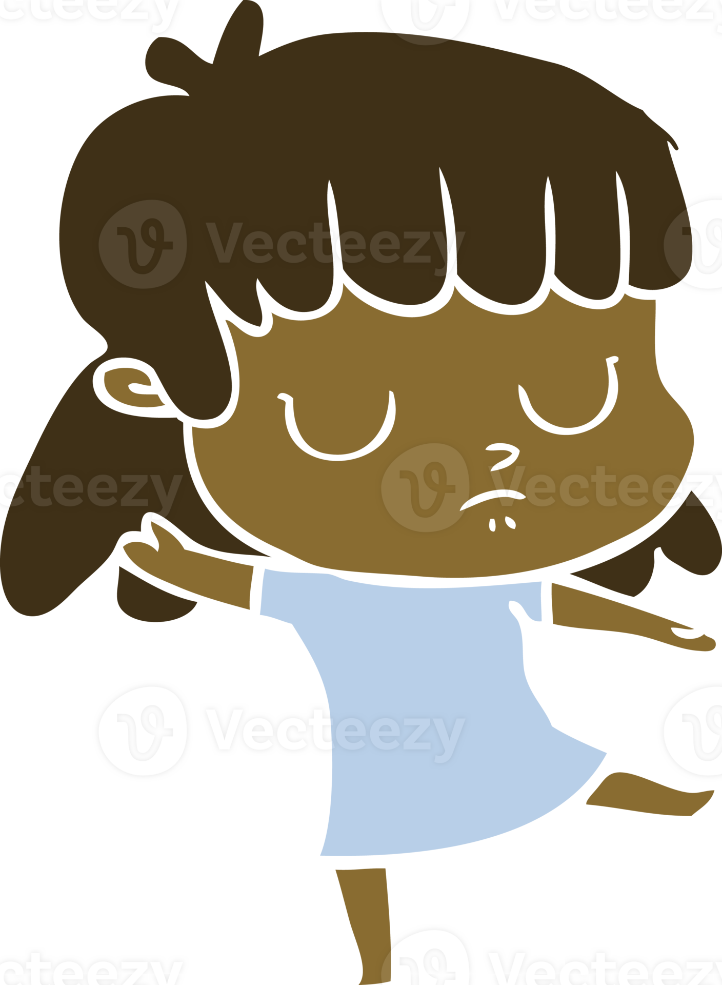 flat color style cartoon indifferent woman dancing 44920391 PNG