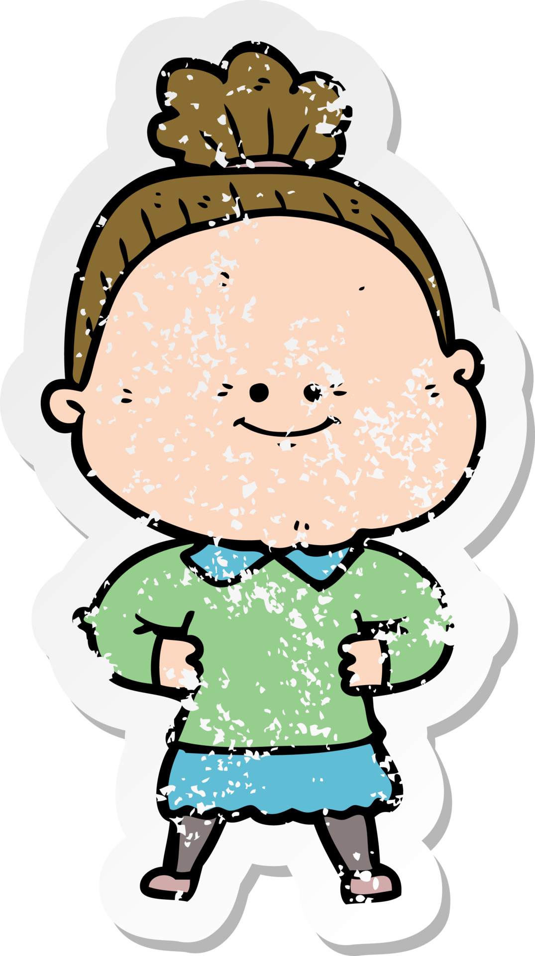 vinheta angustiada de uma velha feliz de desenho animado 44923901 PNG