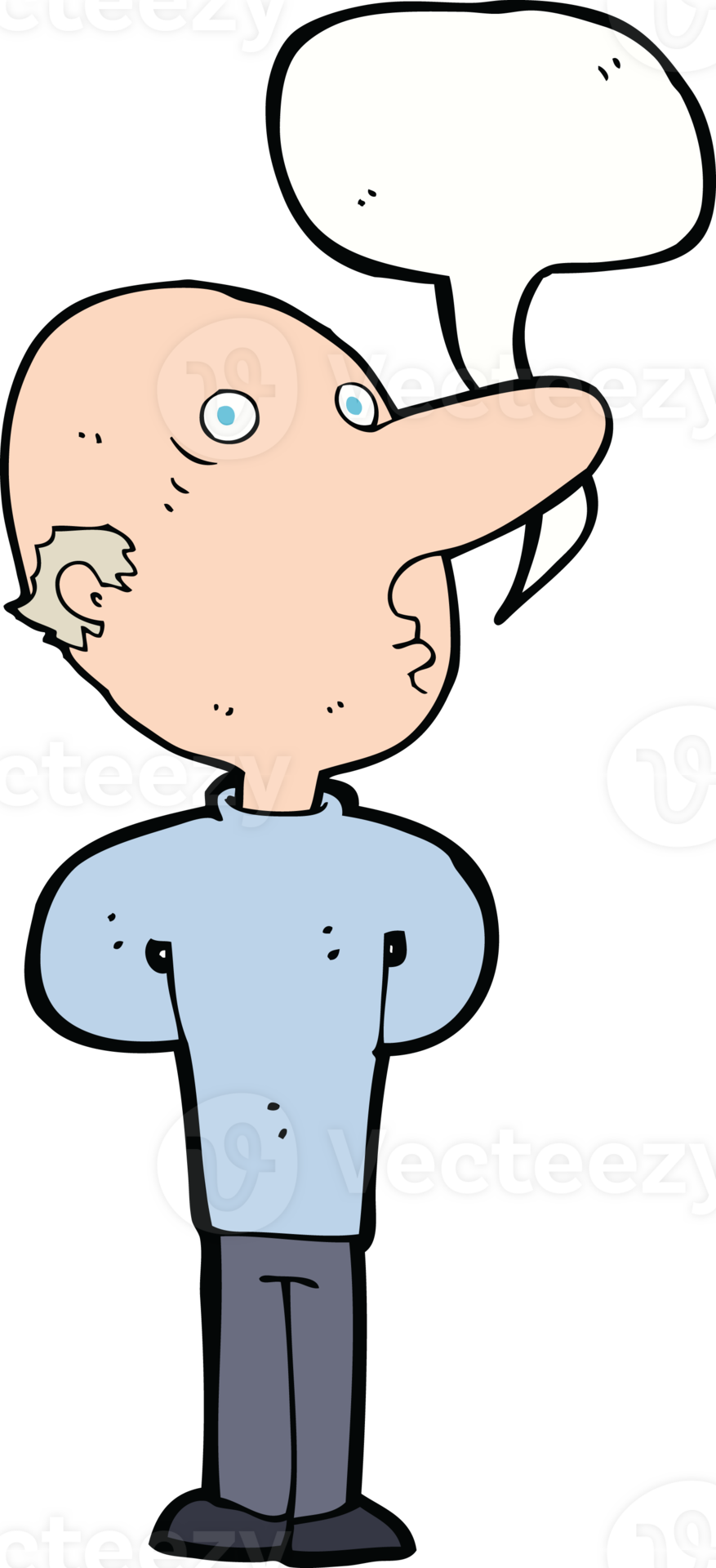 Cartoon Balding Man With Speech Bubble 44924707 Png