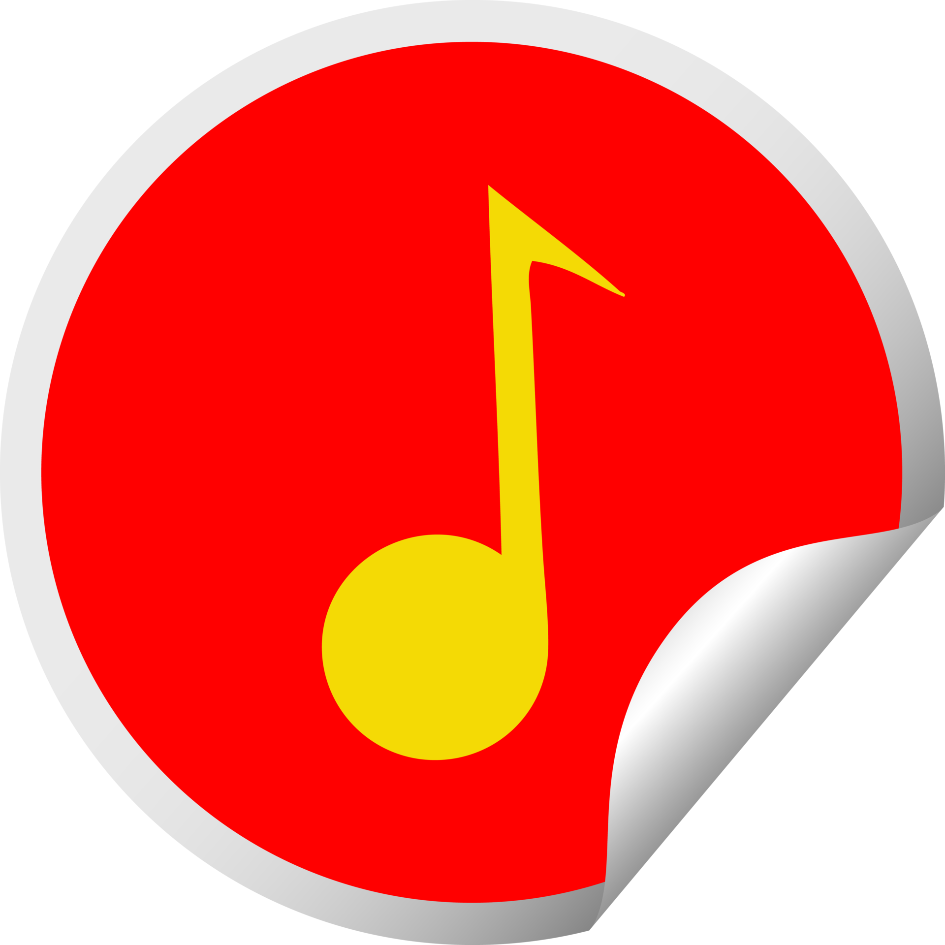 Circular Peeling Sticker Cartoon Of A Musical Note 44933125 Png