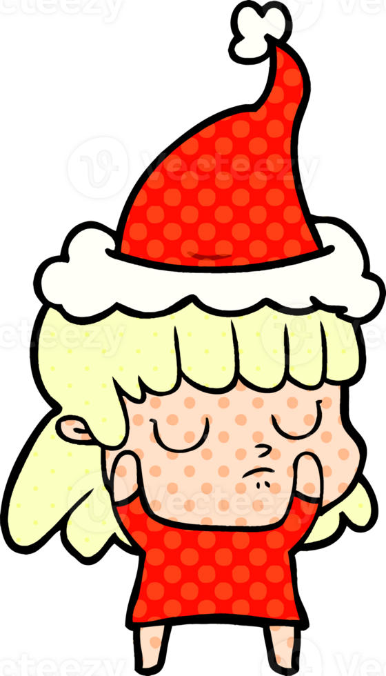 hand drawn comic book style illustration of a indifferent woman wearing ...