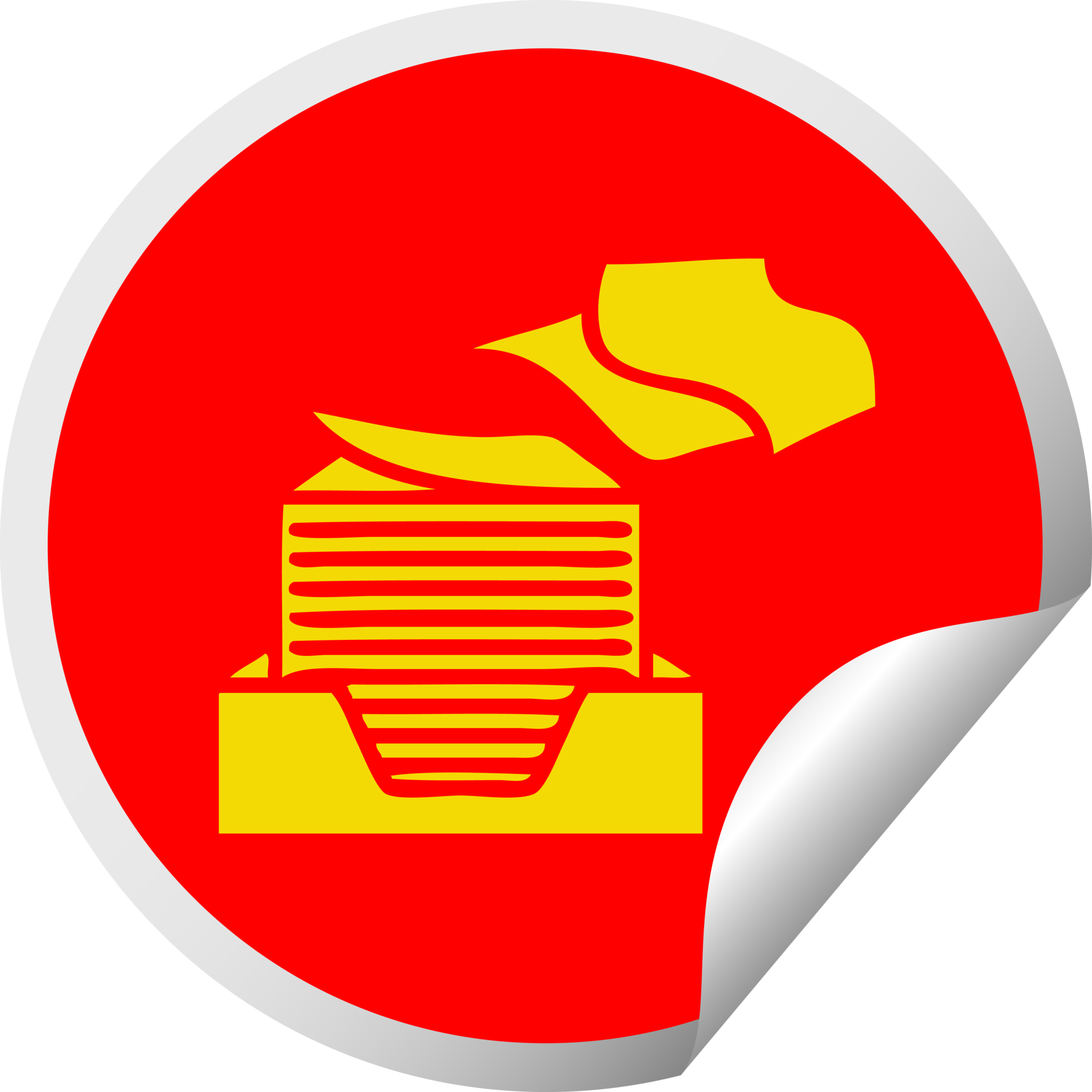 Circular Peeling Sticker Cartoon Stack Of Office Papers 44947459 Png