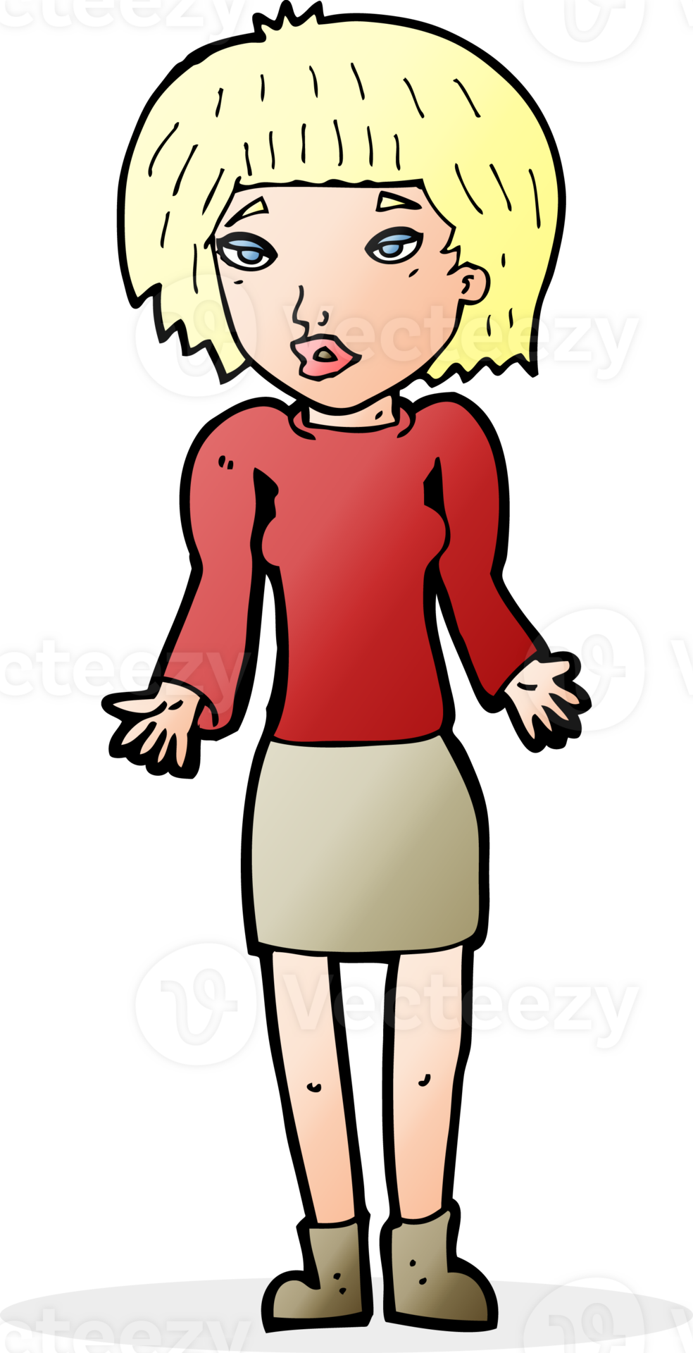 Cartoon Woman Shrugging Shoulders 44950074 Png