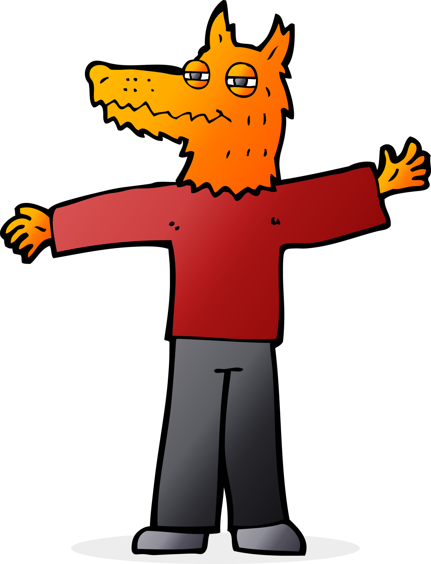 Cartoon Happy Fox Man 44951032 Png