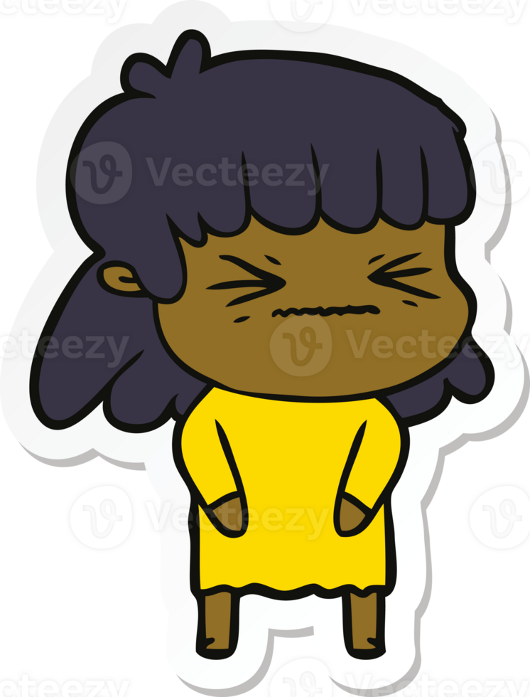 pegatina de una chica enojada de dibujos animados 44951207 PNG pegatina de una chica enojada de dibujos animados 44951207 PNG
