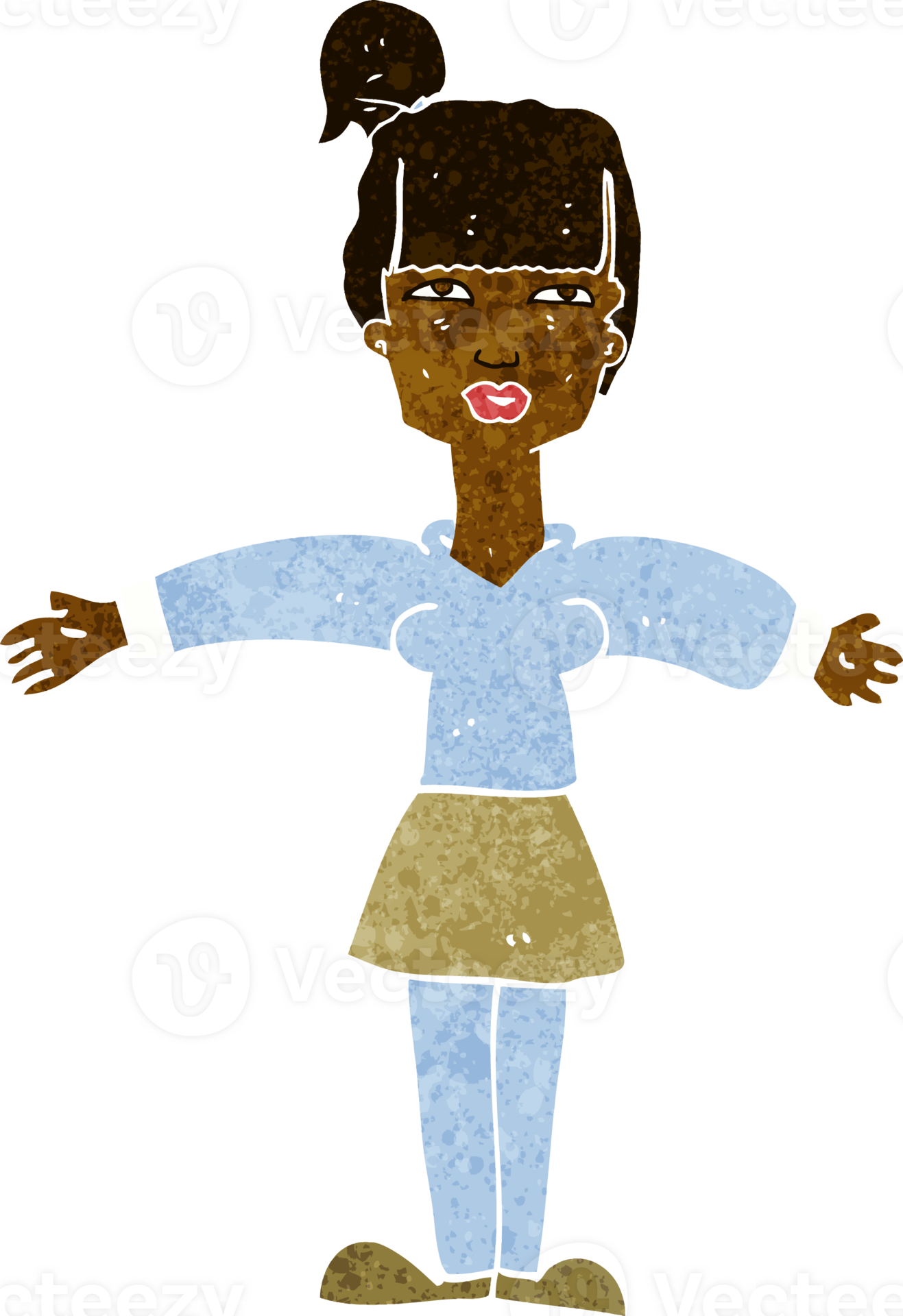 cartoon woman shrugging shoulders 44951665 PNG