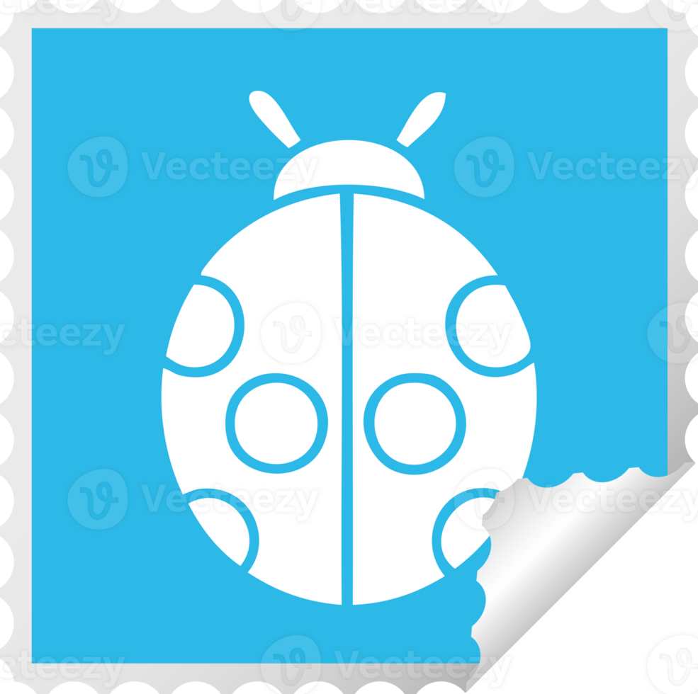 Square Peeling Sticker Cartoon Lady Bug 44951771 Png