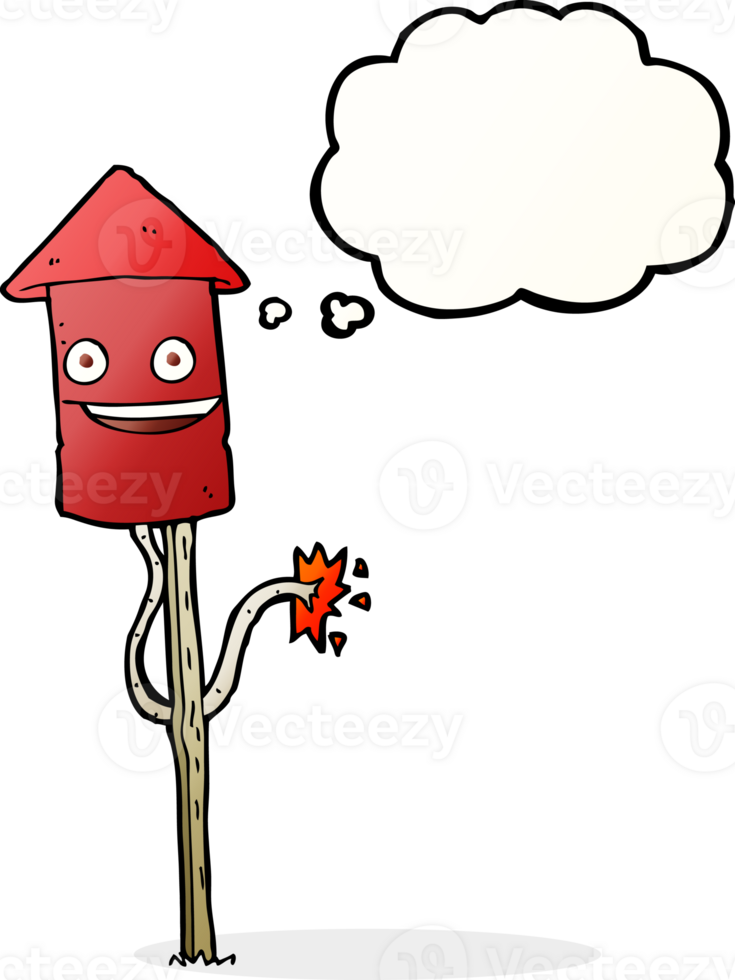 fuegos artificiales de dibujos animados con burbujas de pensamiento 44953450 PNG