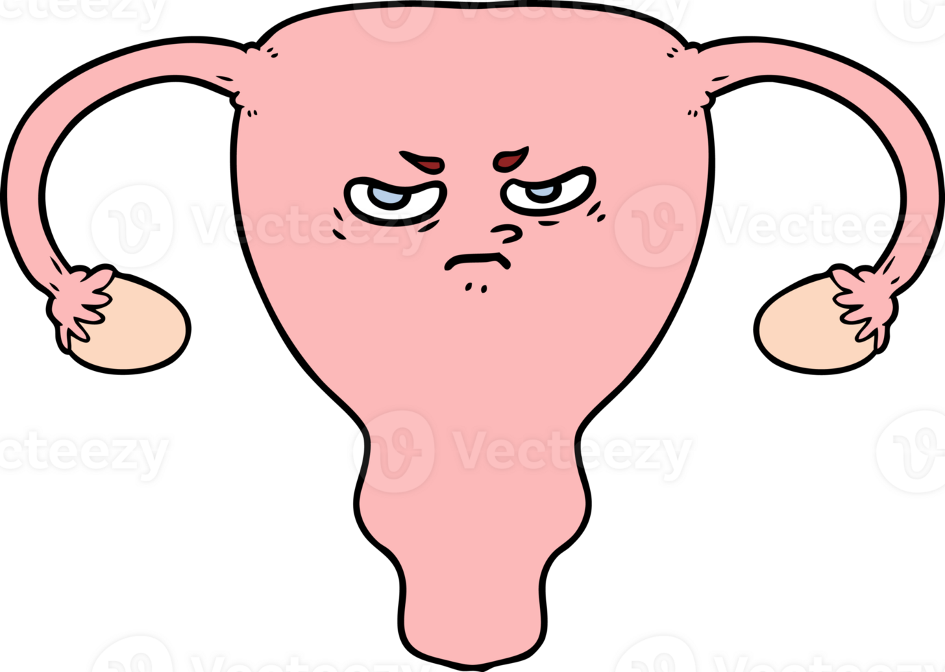 Cartoon Angry Uterus 44953820 Png