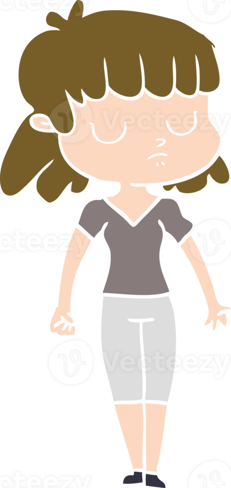 flat color style cartoon indifferent woman 44954705 PNG
