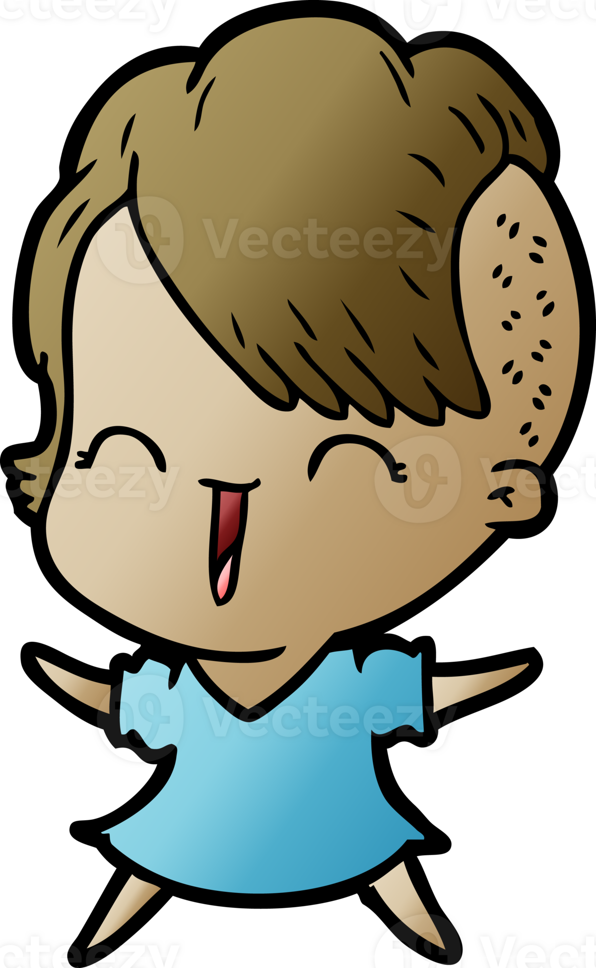 Cartoon Happy Hipster Girl 44955038 Png