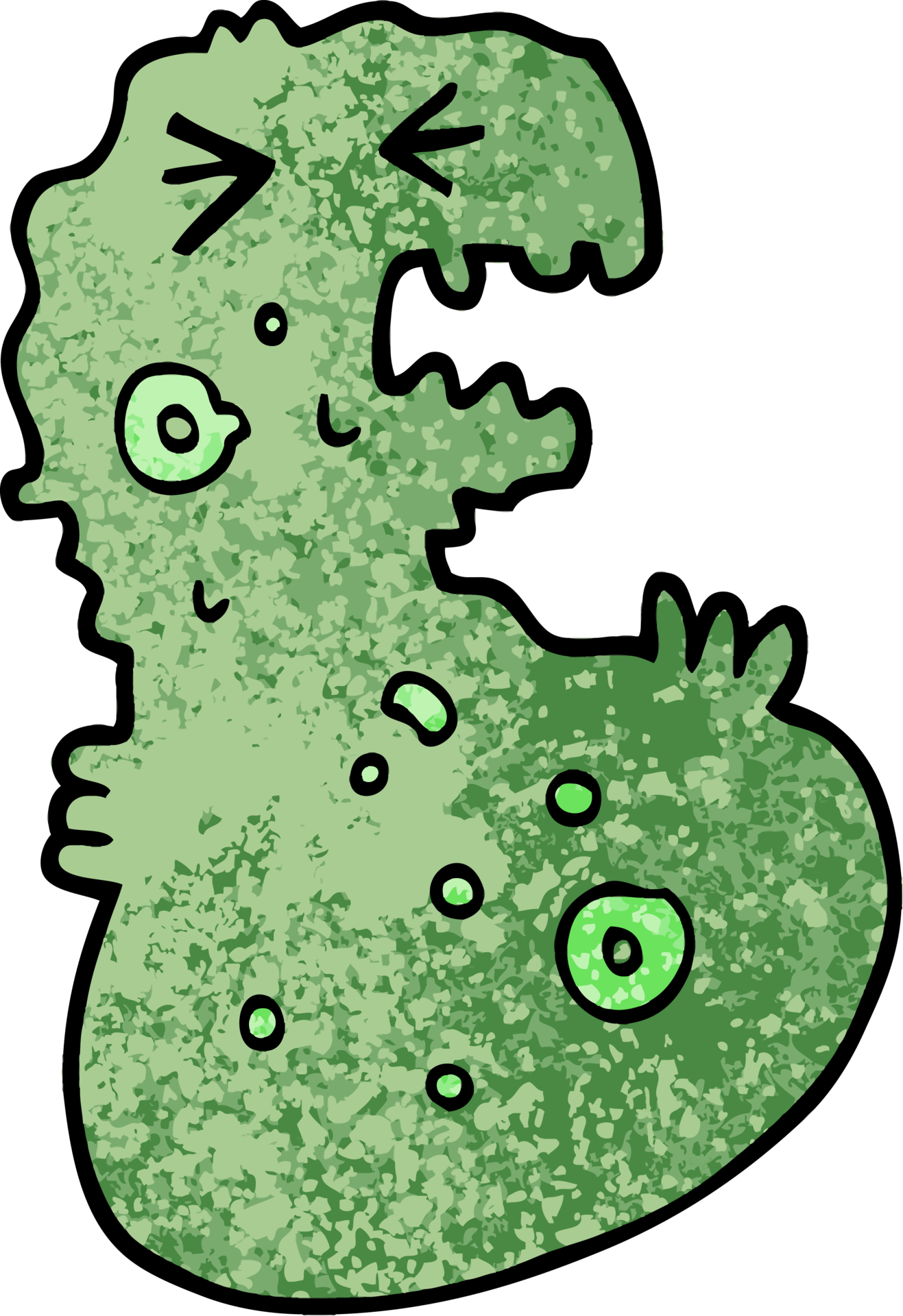 Grunge Textured Illustration Cartoon Germ 44955724 Png