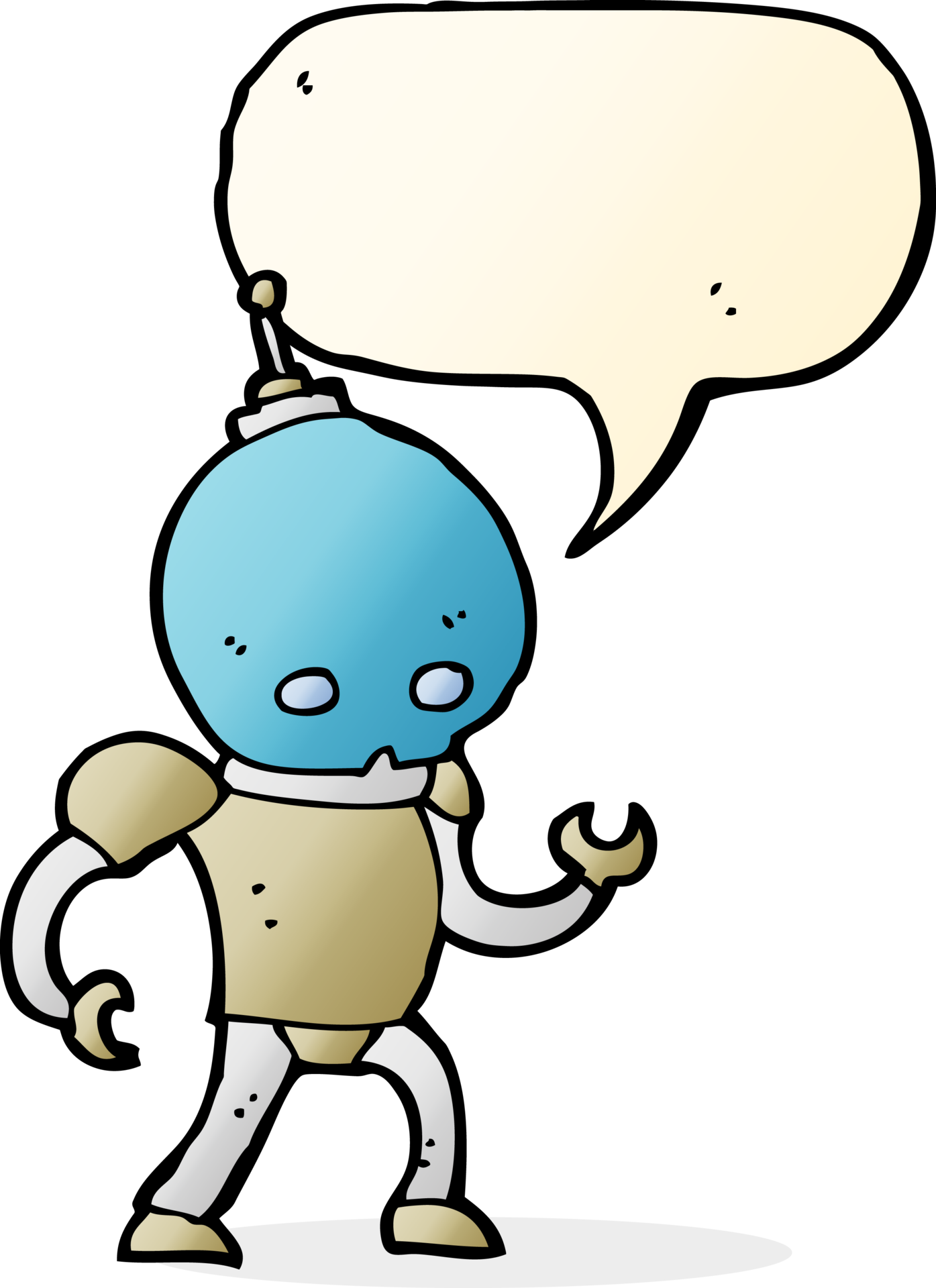 Cartoon Alien Robot With Speech Bubble 44956192 Png