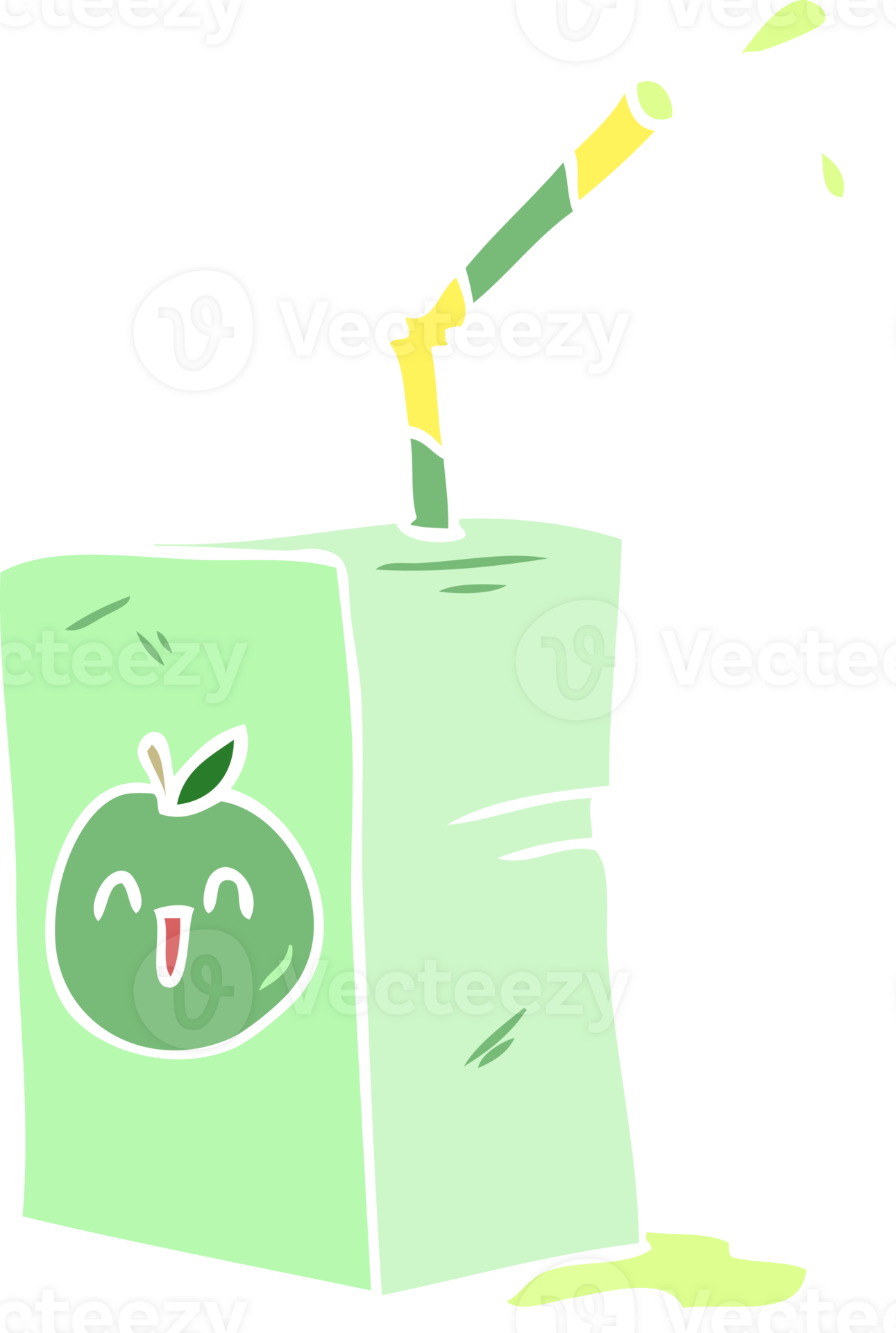 Flat Color Style Cartoon Apple Juice Box 44959788 Png