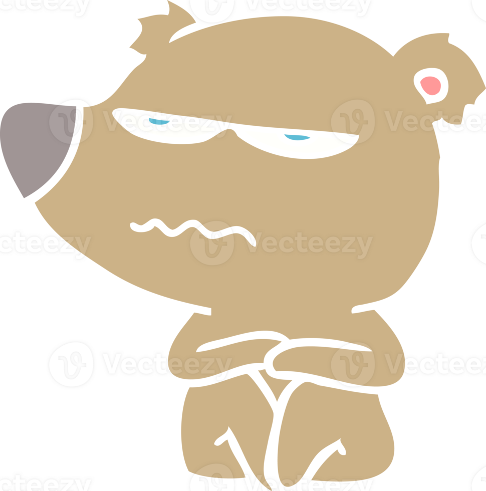Angry Bear Flat Color Style Cartoon 44960097 Png