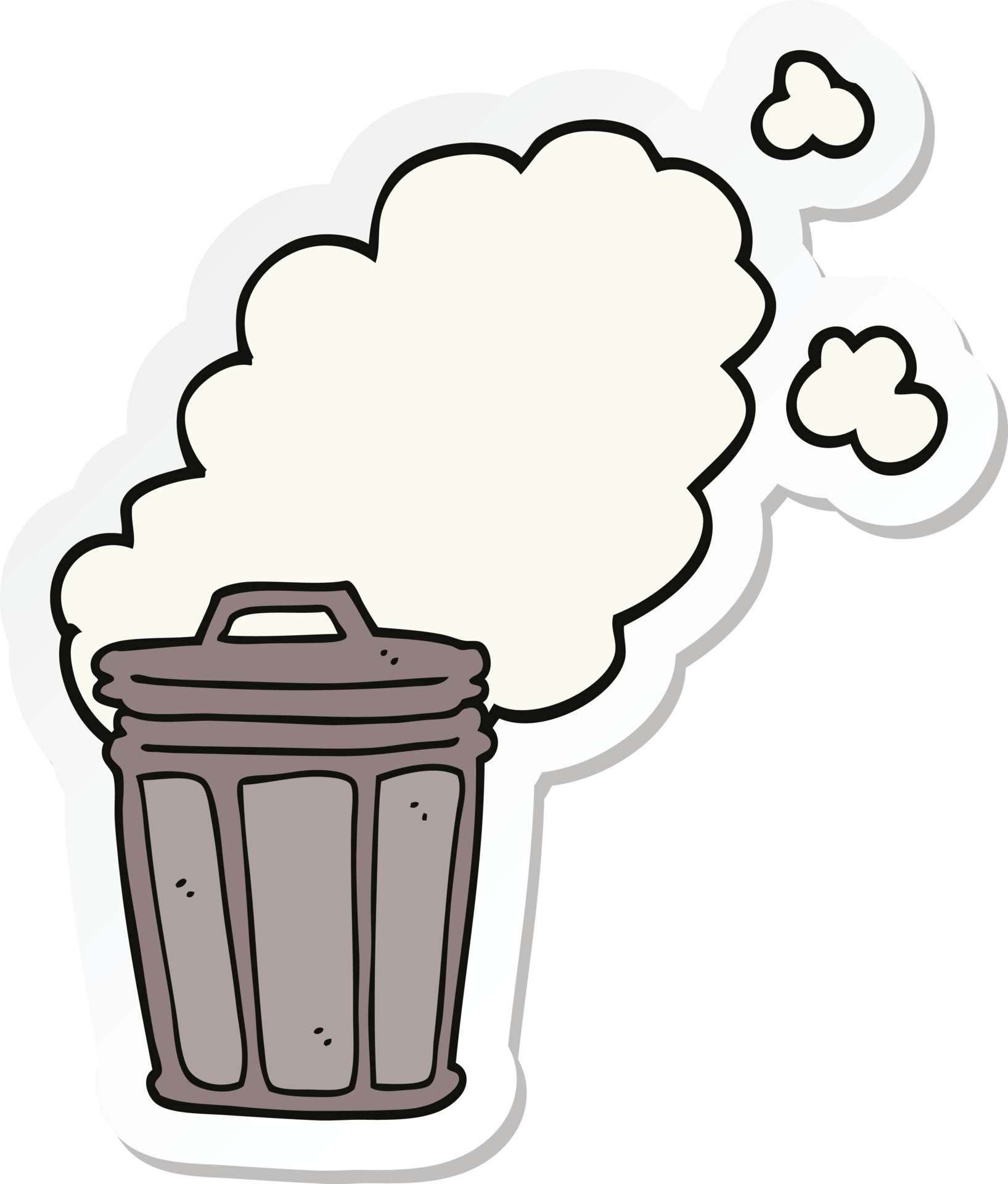 sticker of a cartoon stinky garbage can 44961342 PNG sticker of a cartoon stinky garbage can 44961342 PNG