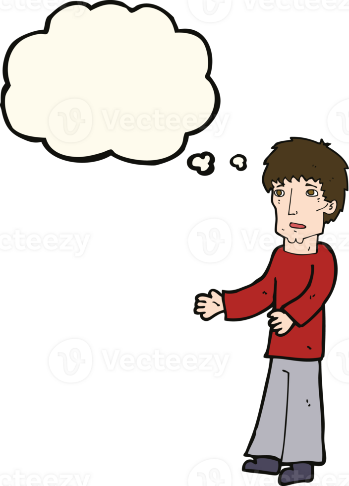 Cartoon Man Explaining With Thought Bubble 44963167 Png