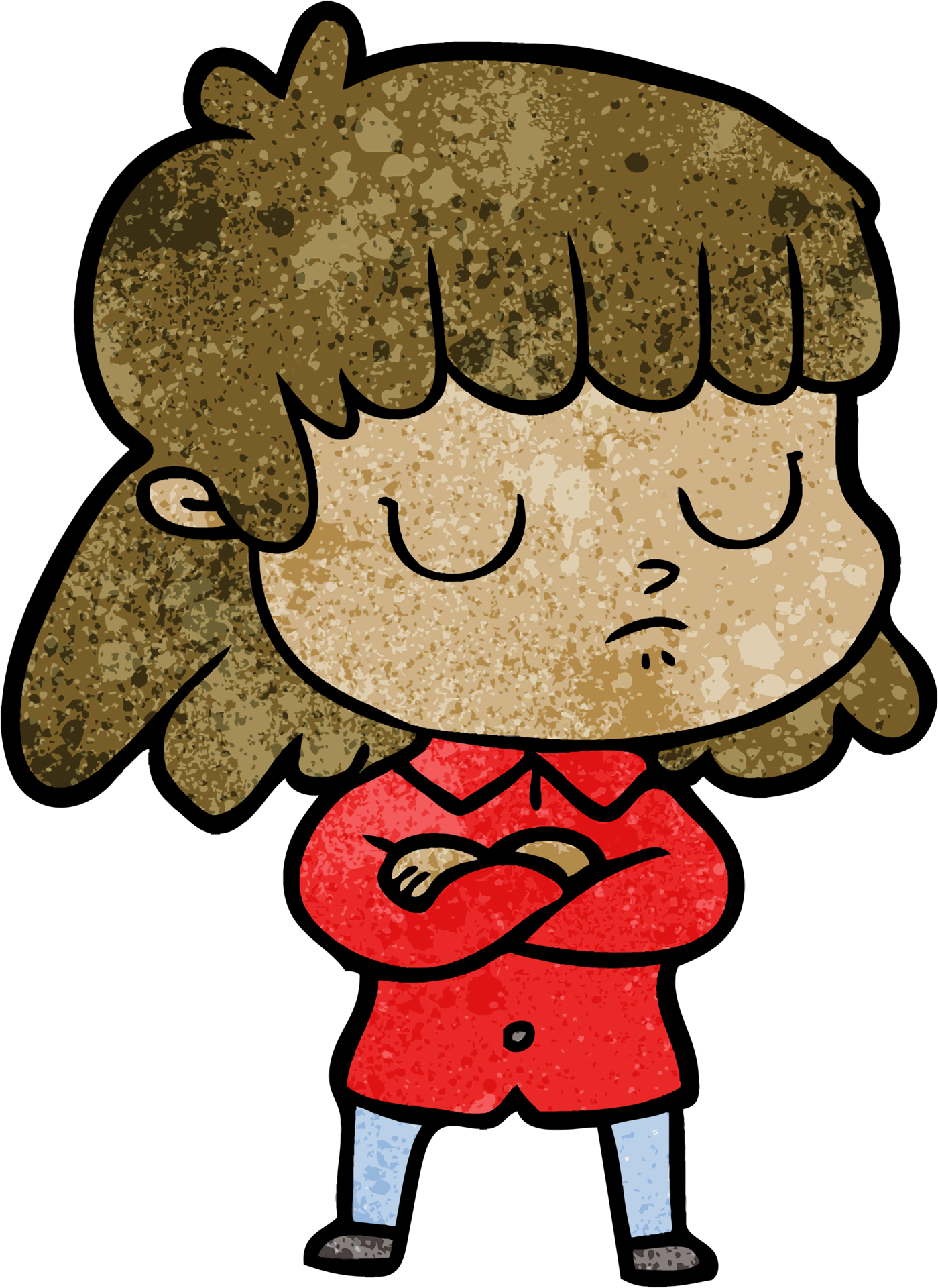 cartoon indifferent woman folding arms 44963628 PNG
